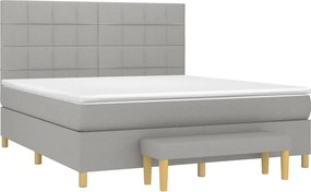 Box spring postel s matrací světle šedá 180 x 200 cm textil 3137173