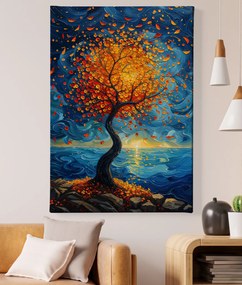 Obraz na plátně - Strom života Moře usíná FeelHappy.cz Velikost obrazu (šířka x výška): 60 x 90 cm