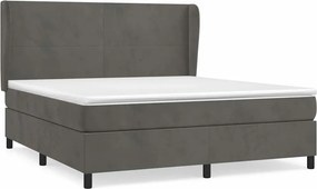 Box spring postel s matrací tmavě šedá 160x200 cm samet 3129100