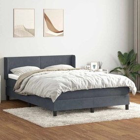 Box spring postel s matrací tmavě šedá 160x210 cm samet 3317950