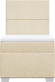 Box spring postel s matrací krémová 90x190 cm textil 3292641