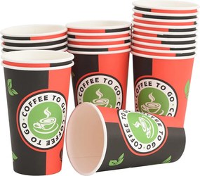 Papírové kelímky na kávu s víčky 1000 pcs 16oz 400ml 3325214