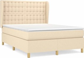 Box spring postel s matrací krémová 140x190 cm textil 3128842