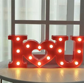 Hjlight led písmena světla baterie napájená červenými dekorativními pro události svatební party nově design