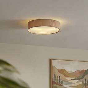 Moderní stropní svítidlo béžovohnědé se sametovým stínidlem 46cm 3-světla - Luz