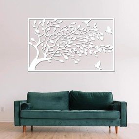 dřevo života Dřevěný strom na zeď VÍTR Rozměry (cm): 100x60, Barevný vzor: Bílá