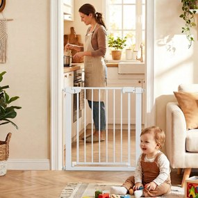 Costway Schodišťová brána bez vrtání se šířkou 75-82 cm Auto-Close dveřní brána