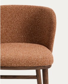Čalouněná barová židle v terakotové barvě (výška sedáku 75 cm) Ciselia – Kave Home