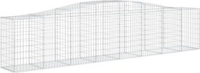 Klenuté gabionové koše 2 ks 400x50x80/100 cm pozinkované železo 3145943
