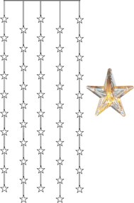 STAR TRADING Světelný LED závěs Star Curtain 90 × 200 cm, stříbrná barva, čirá barva, plast