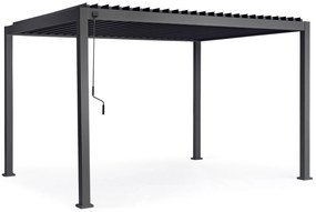 BIZZOTTO Antracitová hliníková pergola s uzavíracími lamelami OCEAN 3x4m 0795772