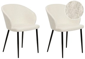 Sada 2 buklé jídelních židlí krémově bílé MASON Beliani