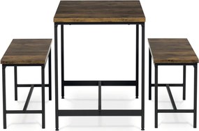Jídelní set 1+2, rozměr stolu, rozměr lavice 98x30x47, MDF, barva staré dřevo (110 x 60) cm