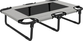 PawHut Vyvýšená Skládací Postel pro Psy - Outdoor Běžecká Postel s Prodyšným Síťovým Designem pro Malé a Střední Psy, Světle Šedá Oxford 75 x 51 x 18…