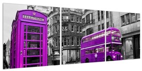Obraz Londýna v barvách fialové (120x40 cm)