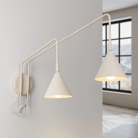 Sollux Lighting Nástěnné svítidlo NOX 2 béžové s vypínačem