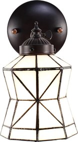 Bílá nástěnná tiffany lampa Joanne - 17*12*23 cm E14/max 1*40W