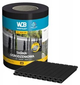 Krycí páska na plot ČERNÁ PVC Basic line RAL 9005 - 19cm x 35m + dárek 20 klipů ZDARMA