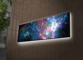 Obraz s LED osvětlením NOČNÍ GALAXIE 30 x 90 cm