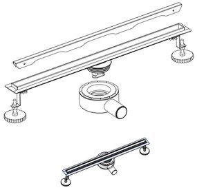 BPS-koupelny Sprchový odtokový žlab DL03  70 cm, zlatý kartáčovaný