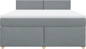 Box spring postel s matrací světle šedá 180 x 200 cm textil 3289052