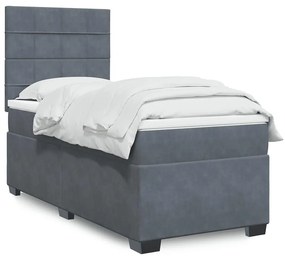 Box spring postel s matrací tmavě šedá 80 x 200 cm samet 3293063