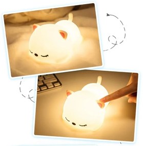 Dětská stolní LED lampa Kitty bílá