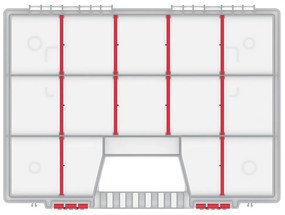 Kistenberg Plastový organizér 14 přihrádek NORT 390x290x65 červený