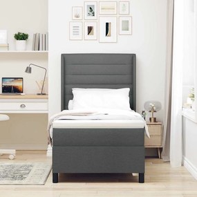 Postel s boxspringem s polštářem Tmavě šedá 200 x 80 cm textil 3341547