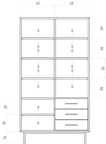 Knihovna z dubového dřeva v přírodní barvě 97x176 cm Abies – The Beds