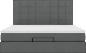 Osmanský rám postele s matrací tmavě šedá 180x200cm textil 3313176