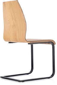 Jídelní židle K265, černá / hnědá / dub medový