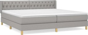 Box spring postel s matrací světle šedá 200 x 200 cm textil 3130537
