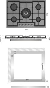 Kluge Plynová varná deska Kluge KPG7520BG