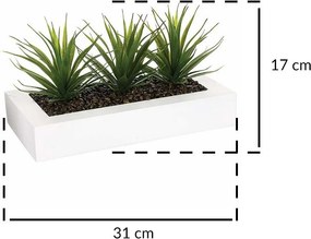 Umělá rostlina Aloe Vera v květináči, 31 x 16 x 17 cm