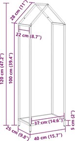 vidaXL Stojan na palivové dřevo Ocel válcovaná za studena [864302] Barva: Černá