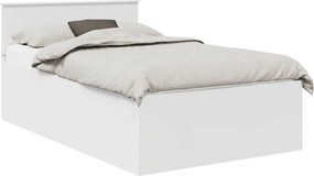 Rám postele s čelo Bílá 135 x 190 cm Kompozitní dřevo 3408585