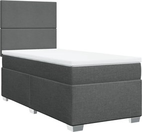 Box spring postel s matrací tmavě šedá 100 x 200 cm textil 3290393