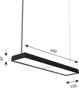 Závěsná lampa Slim Box Suspended LED 4000K HO s mikroprismatickým difuzorem ovládání osvětlení přes Bluetooth bílá