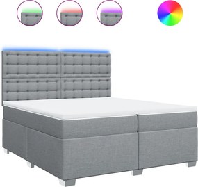 Box spring postel s matrací světle šedá 200 x 200 cm textil 3292909