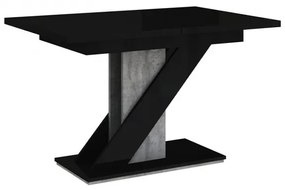 Moderní stůl Eksuper, Barva: černý lesk / beton