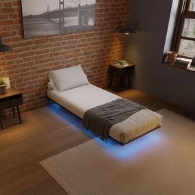 Designová postel 90x200 černá s LED podsvícením
