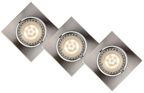 Lucide | Lucide 11002/15/12 - SADA 3x LED podhledové svítidlo FOCUS 3xGU10/5W/230V chrom hranaté | LC1084