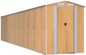 Zahradní kůlna světle hnědá 192x938x223 cm pozinkovaná ocel 3147480