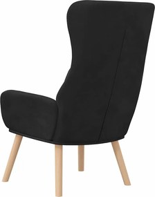 Relaxační křeslo černé samet 341357