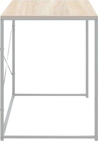 Počítačový stůl bílý a dub 110 x 60 x 70 cm kompozitní dřevo 30210