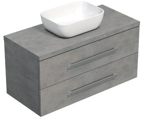 Koupelnová skříňka s krycí deskou Naturel Cube Way 100x53x46 cm beton mat CUBE461003BESAT45