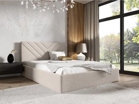 Eka Čalouněná postel LIZA 90x200 cm Barva látky Trinity: Krémově bíla (Trinity 2301), Úložný prostor: Bez úložného prostoru