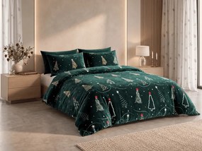 Mikroplyšové povlečení CHRISTMAS DRIFT zelené Rozměr povlečení: 2 ks 70 x 90 cm | 200 x 220 cm