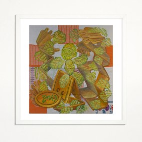 Daniela Krajčová | Krajanie šalátu Rám: Černý, Velikost: 40 x 40 cm